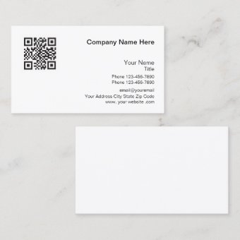 Professional Company QR Code Template Business Card | Zazzle