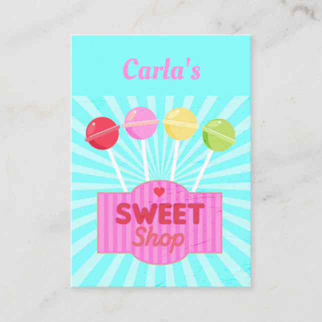 Professional Confectioner Sweet Shop Candy Store Business Card | Zazzle
