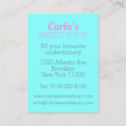 Professional Confectioner Sweet Shop Candy Store Business Card | Zazzle