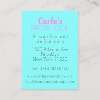 Professional Confectioner Sweet Shop Candy Store Business Card | Zazzle
