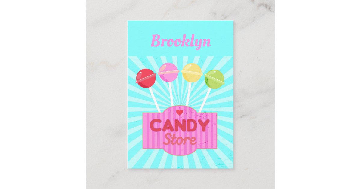 Professional Confectionery Sweet Shop Candy Store Business Card | Zazzle