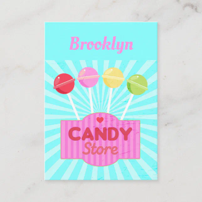 Professional Confectionery Sweet Shop Candy Store Business Card | Zazzle