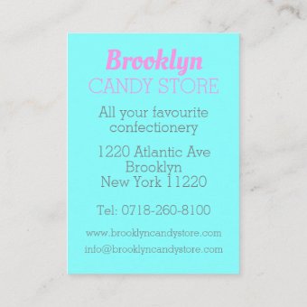 Professional Confectionery Sweet Shop Candy Store Business Card | Zazzle
