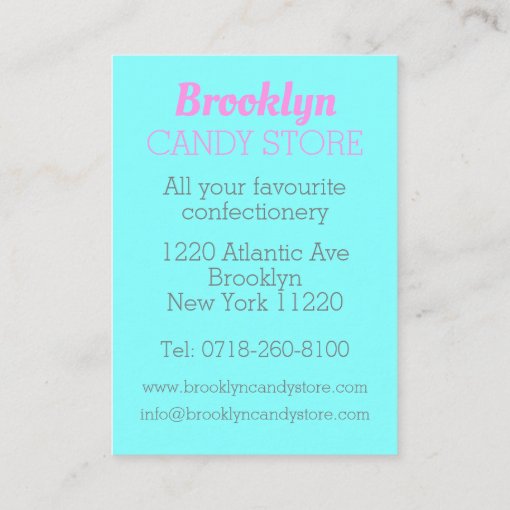 Professional Confectionery Sweet Shop Candy Store Business Card | Zazzle