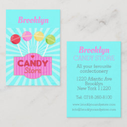 Professional Confectionery Sweet Shop Candy Store Business Card | Zazzle