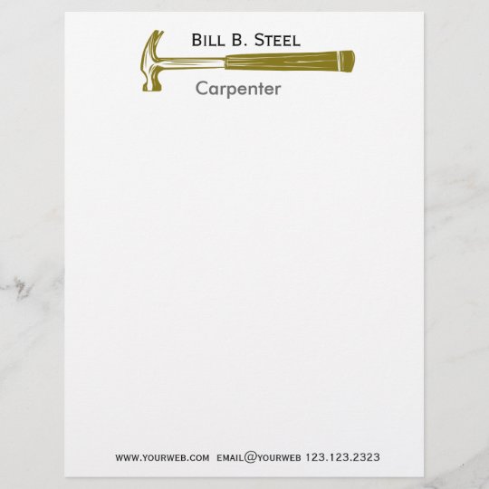 Professional Construction Builder Carpenter Letterhead | Zazzle.com
