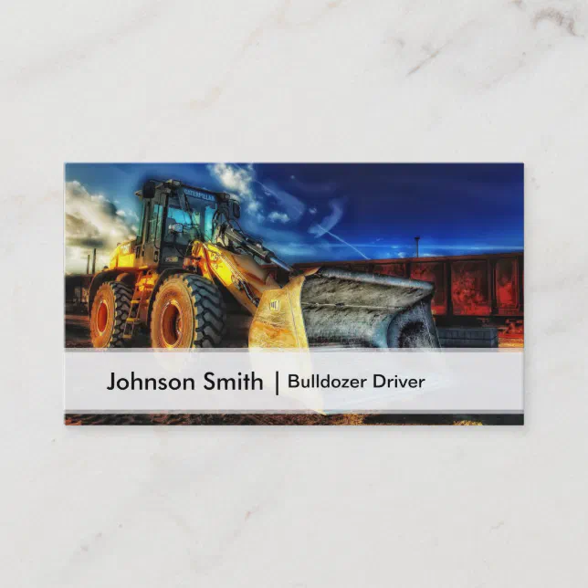 Professional Construction Bulldozer Driver Business Card | Zazzle