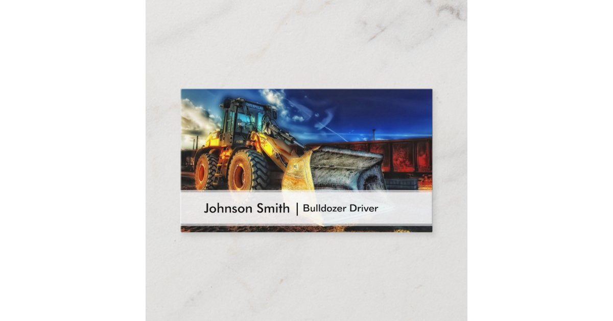 Professional Construction Bulldozer Driver Business Card | Zazzle