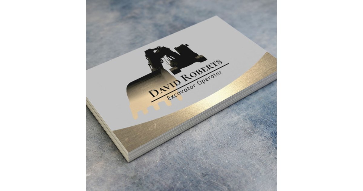 Professional Construction Excavator Plant Operator Business Card | Zazzle