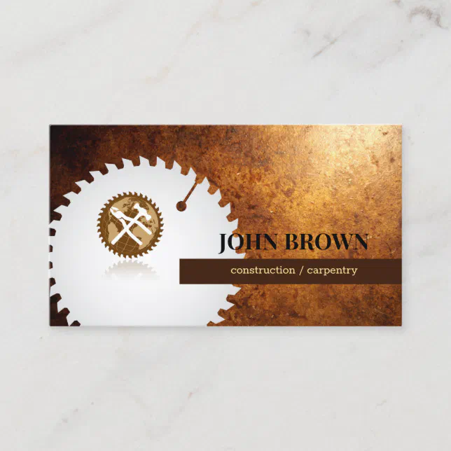 Professional Construction Global Tools Carpentry Business Card | Zazzle