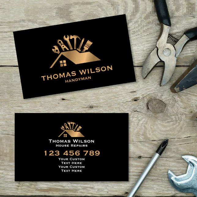 Professional Construction Handyman Carpenter Tools Business Card | Zazzle