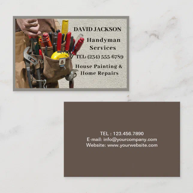 Professional Construction Handyman Carpenter Tools Business Card | Zazzle