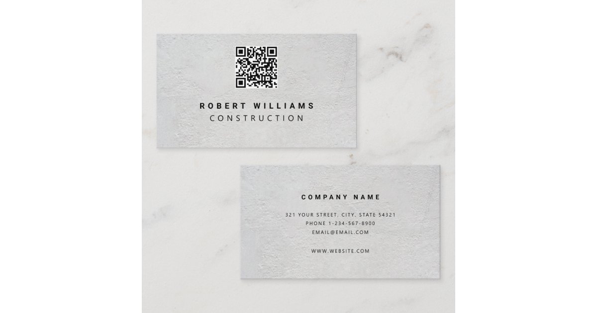 Professional Construction QR Code Business Card | Zazzle