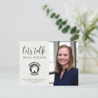 Professional Contact Info Photo Real Estate Postcard | Zazzle