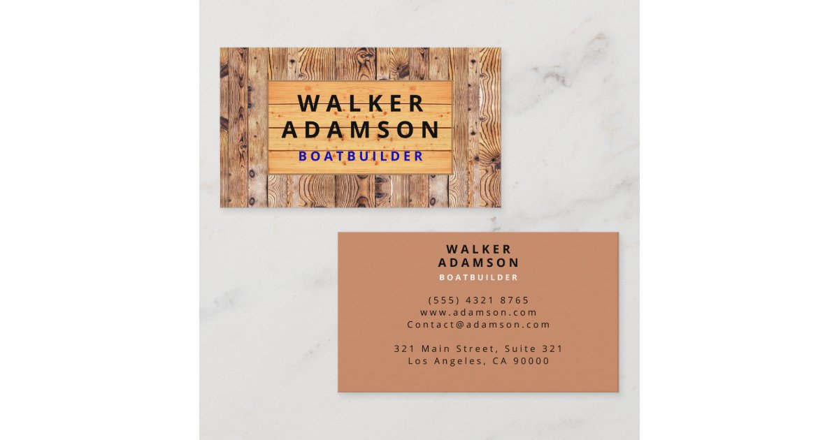 Professional Contractor - Looks like Rustic wood Business Card | Zazzle