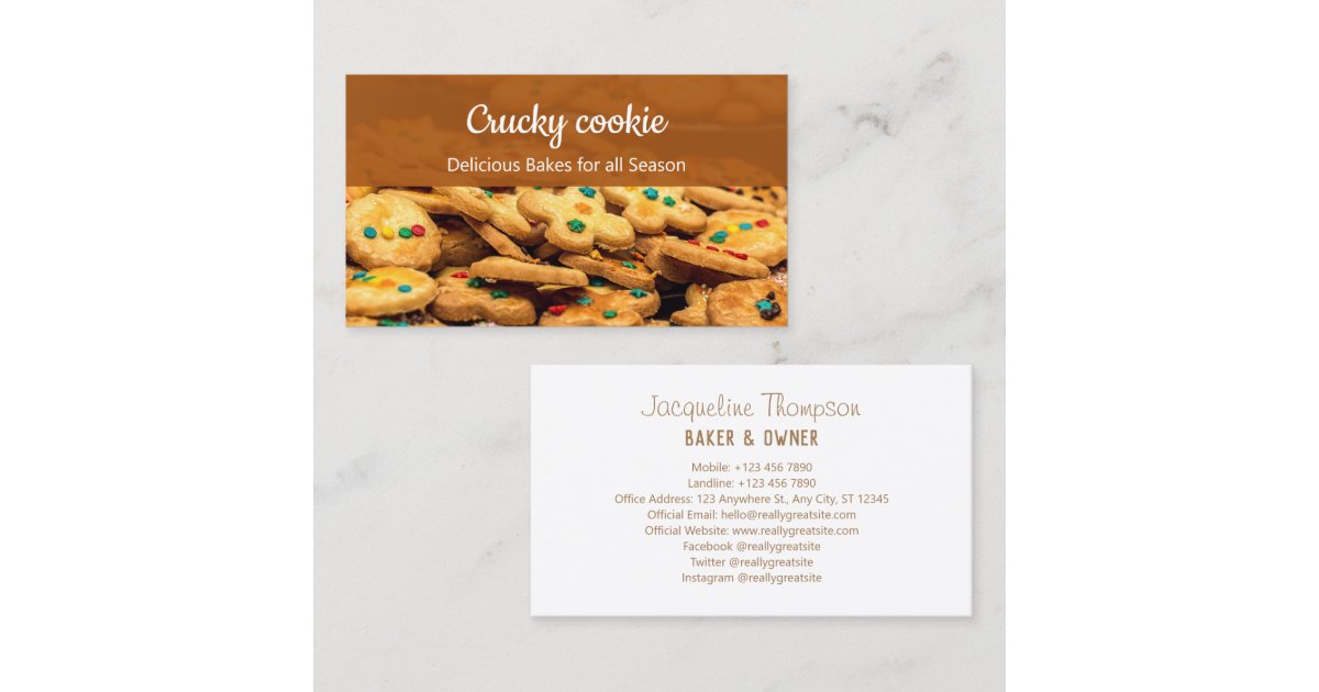 professional cookies photo Business Card | Zazzle