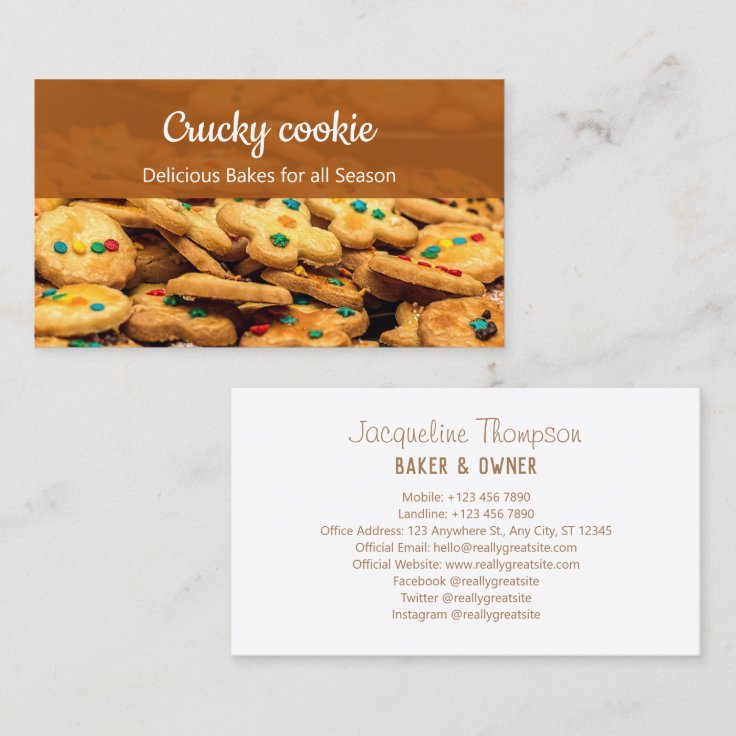 professional cookies photo Business Card | Zazzle