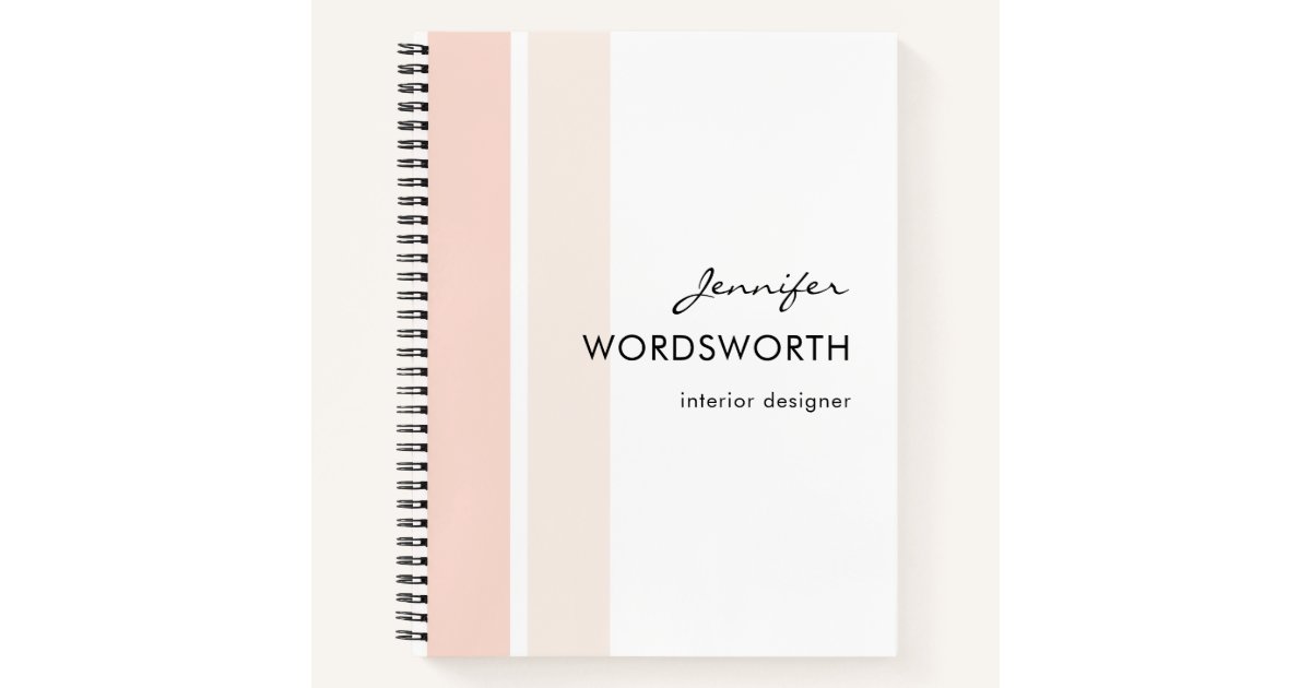 Professional Coral Pink Pastel Notebook | Zazzle