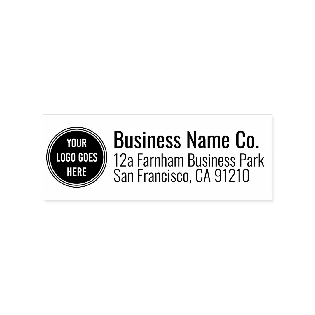 Professional Corporate Logo Office Return Address Rubber Stamp | Zazzle