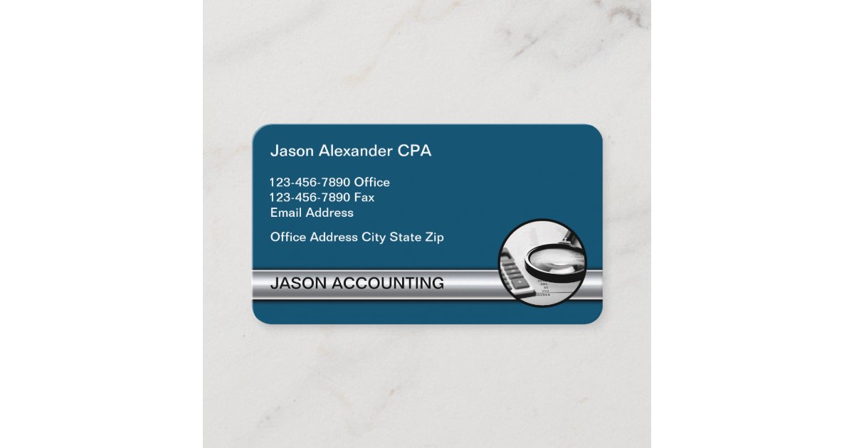 Professional CPA Accountant Business Cards Design | Zazzle