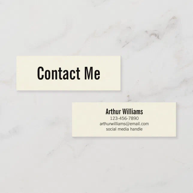 Professional Cream and Black Contact Card | Zazzle