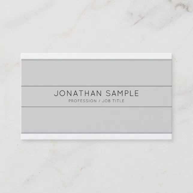 Professional Creative Design Gray Plain Trendy Business Card | Zazzle