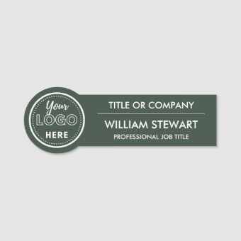 Professional Custom Branding logo Employee Staff Name Tag | Zazzle
