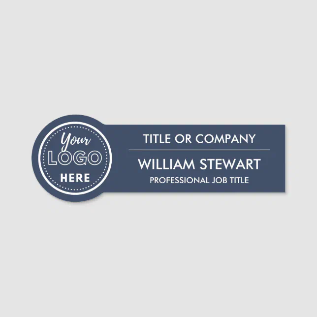 Professional Custom Branding logo Employee Staff Name Tag | Zazzle