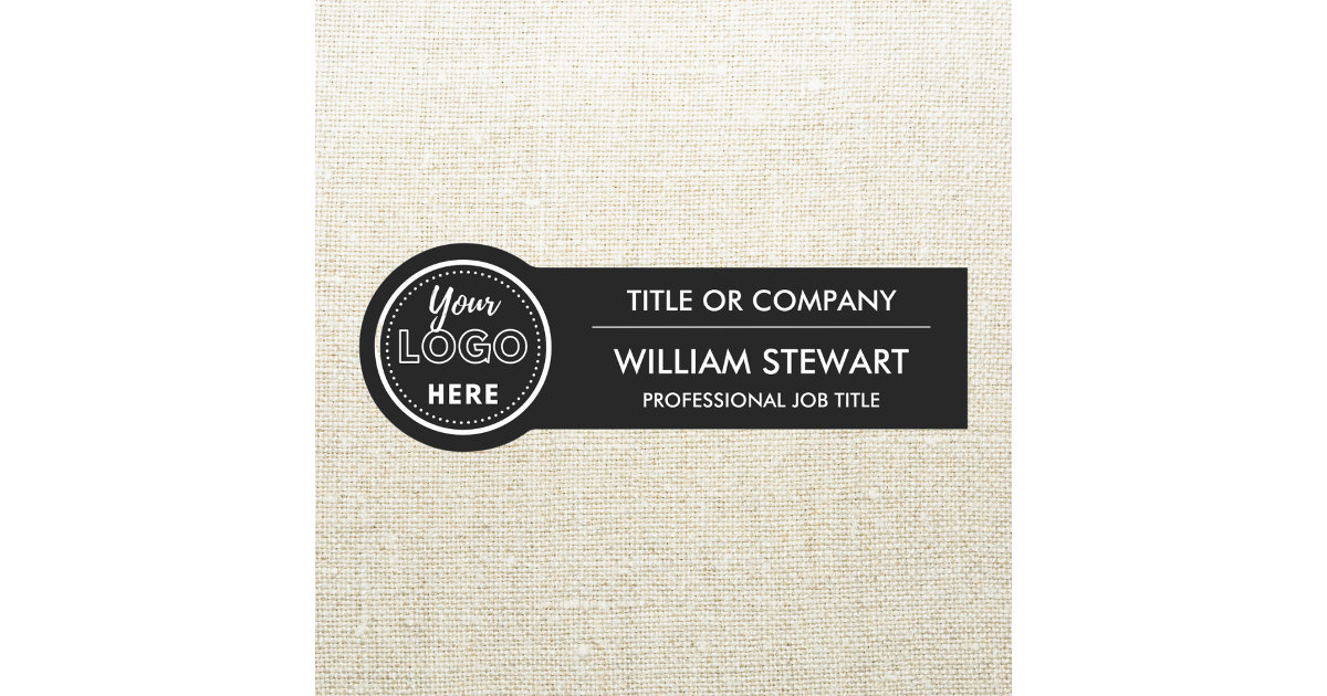 Professional Custom Branding logo Employee Staff Name Tag | Zazzle