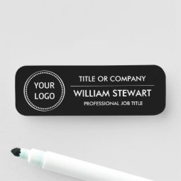 Professional Custom business logo Employee Staff Name Tag | Zazzle