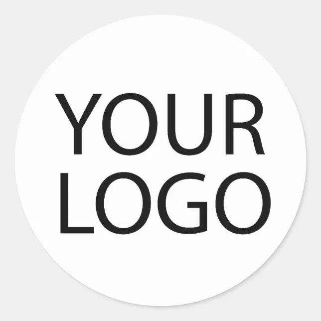 Professional Custom Company Logo Business White Classic Round Sticker ...