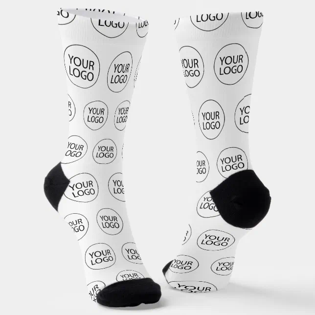 Professional Custom Company Logo Business White Socks | Zazzle