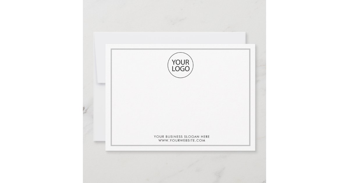 Professional Custom Company Logo Text Business Note Card | Zazzle