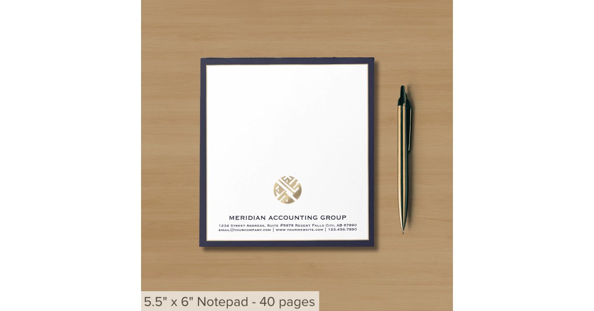 Professional Custom Logo Business Notepad | Zazzle