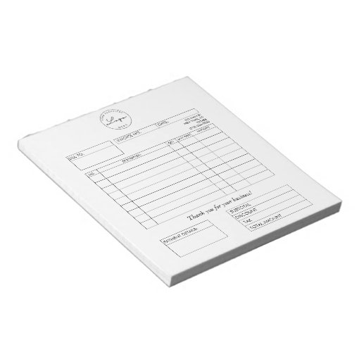 Professional Custom Logo Invoice Business Notepad | Zazzle