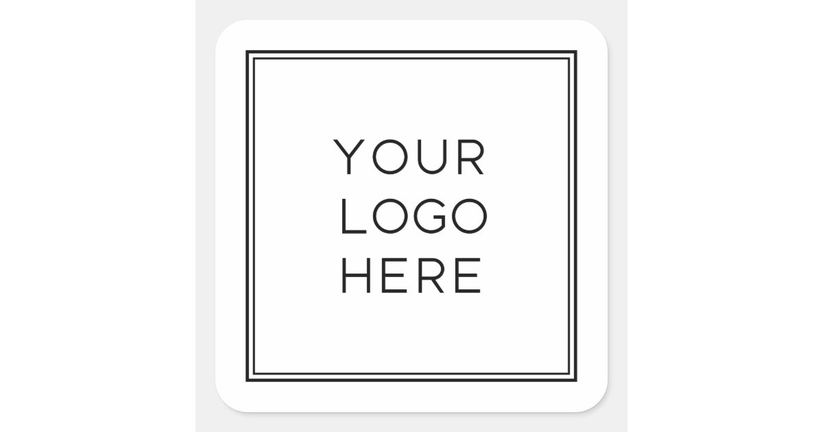 Professional Custom Logo | Simple and Minimalist Square Sticker | Zazzle