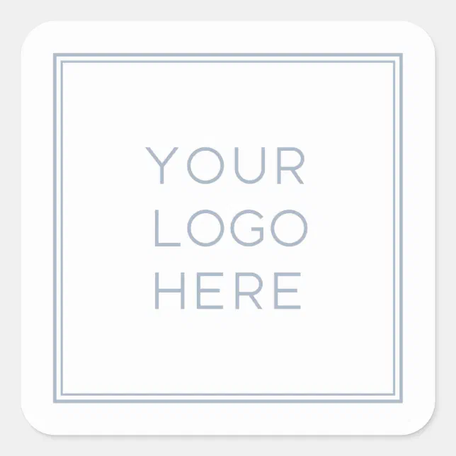 Professional Custom Logo | Simple and Minimalist Square Sticker | Zazzle