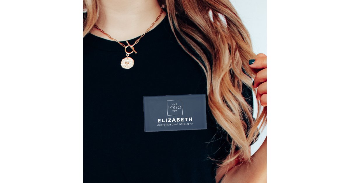 Professional Custom Magnetic Name Badges With Logo | Zazzle