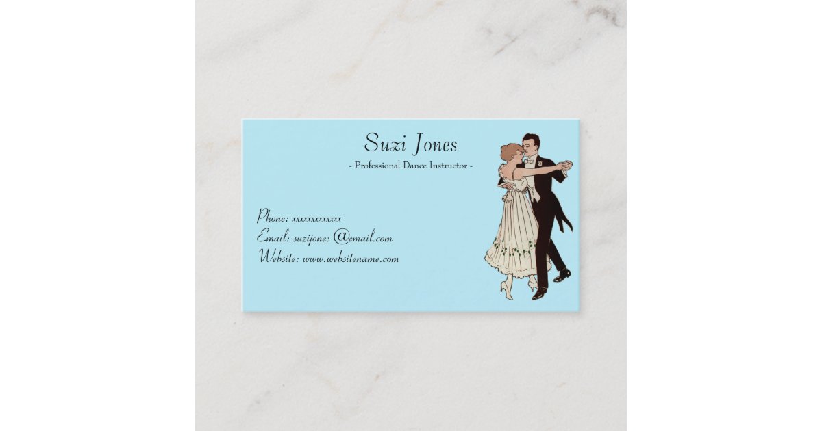 Professional Dance Instructor - Dancing Couple Business Card | Zazzle