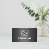 Professional Dark Gray QR Code Business Card | Zazzle