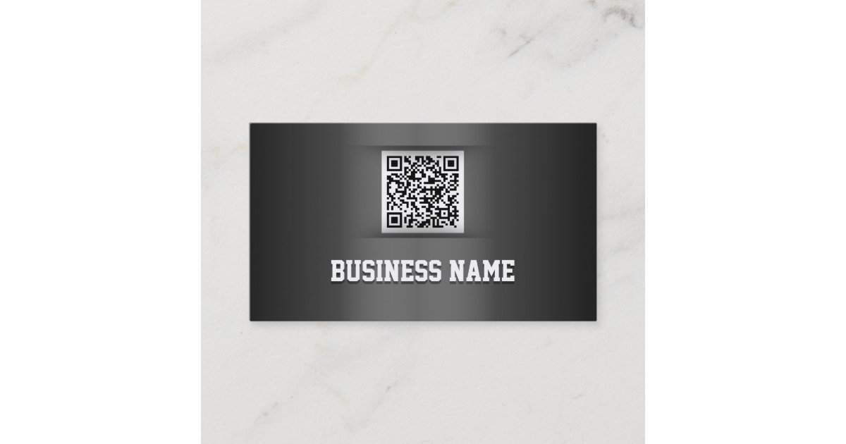 Professional Dark Gray QR Code Business Card | Zazzle