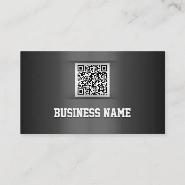 Professional Dark Gray QR Code Business Card | Zazzle