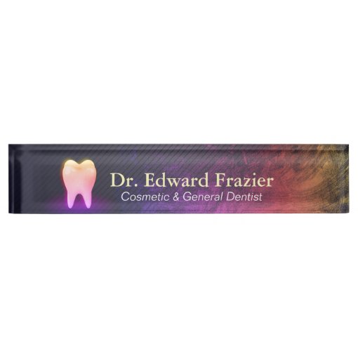 Professional Dentist Dental Clinic Rose Gold Tooth Desk Name Plate | Zazzle