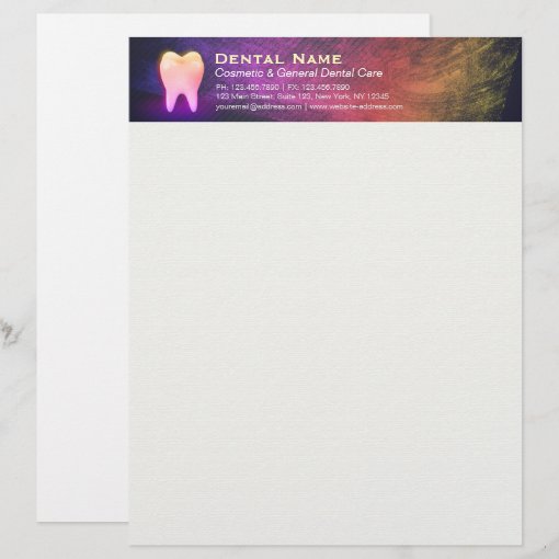 Professional Dentist Dental Clinic Rose Gold Tooth Letterhead | Zazzle
