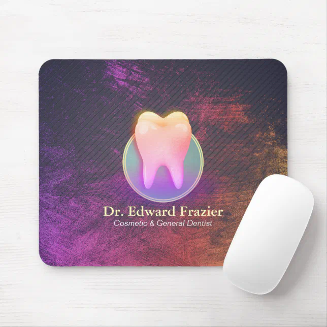 Professional Dentist Dental Clinic Rose Gold Tooth Mouse Pad | Zazzle