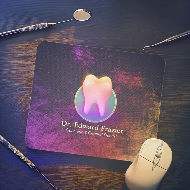 Professional Dentist Dental Clinic Rose Gold Tooth Mouse Pad | Zazzle