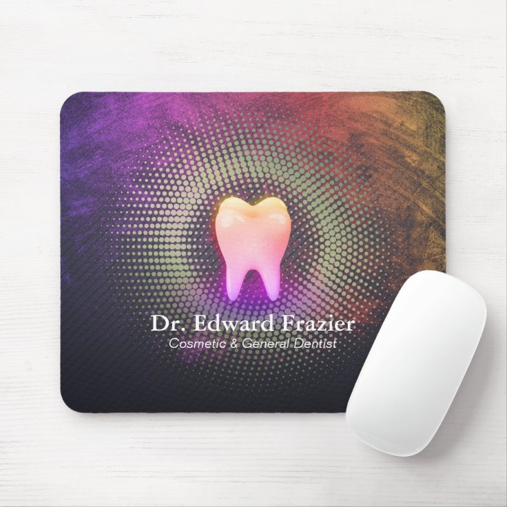 Professional Dentist Dental Clinic Rose Gold Tooth Mouse Pad | Zazzle