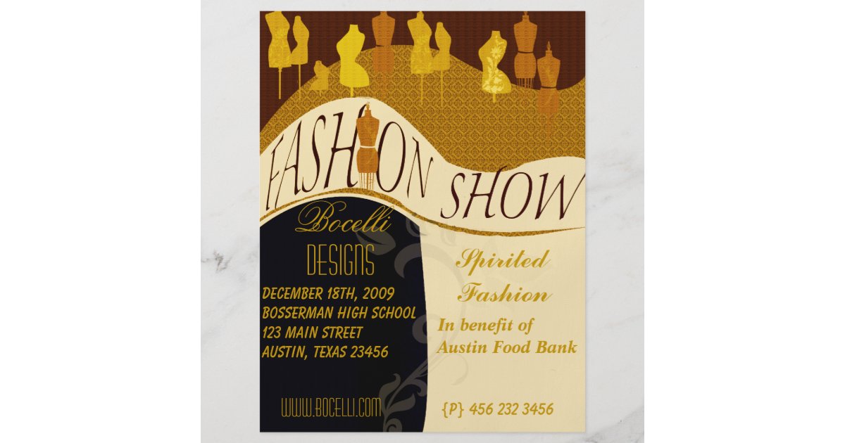 Professional Design Fashion Runway Show Invitation Flyer | Zazzle