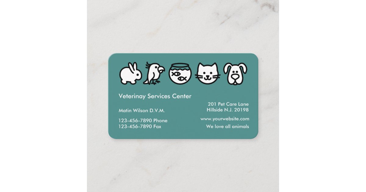 Professional Design Veterinarian Business Cards | Zazzle
