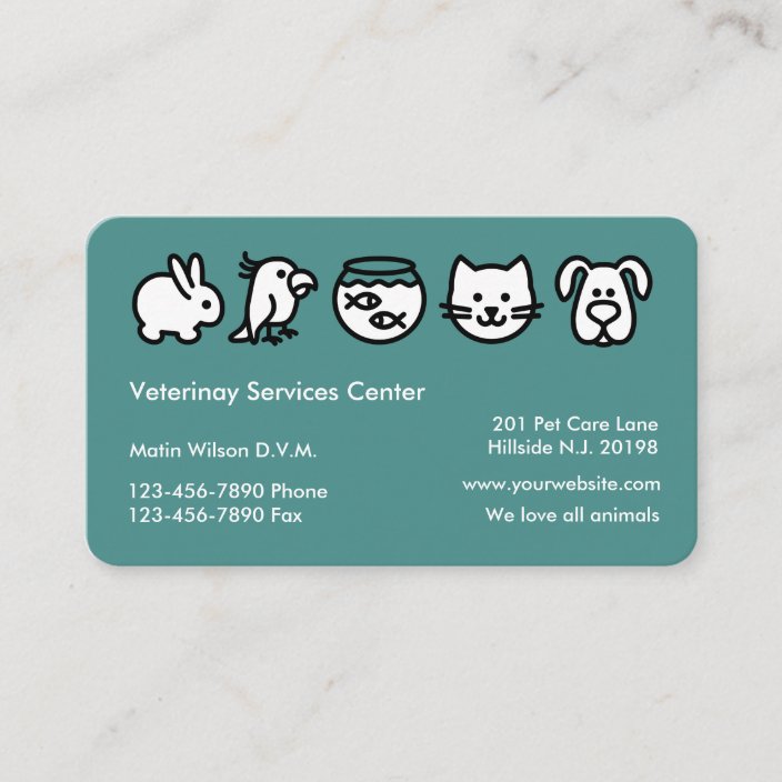 Professional Design Veterinarian Business Cards | Zazzle